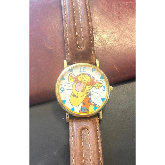 Timex | Accessories | Vtg Gold Tone Timex Pooh 34mm Disney Tigger Watch ...